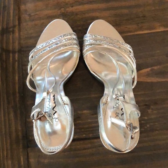 Vanisa | Shoes | Vanisa Silver Heels With Sparkle 65m New | Poshmark